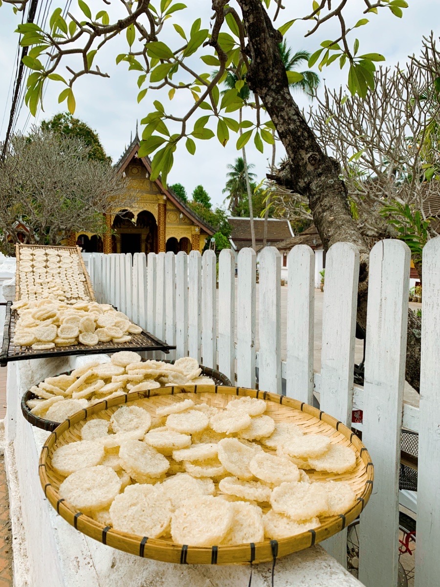 Rice Crackers drying in the sun - Sao Darly